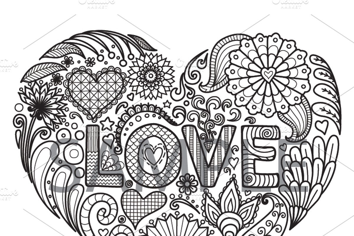 10 Love coloring book design, an Animal Illustration by Somjai King