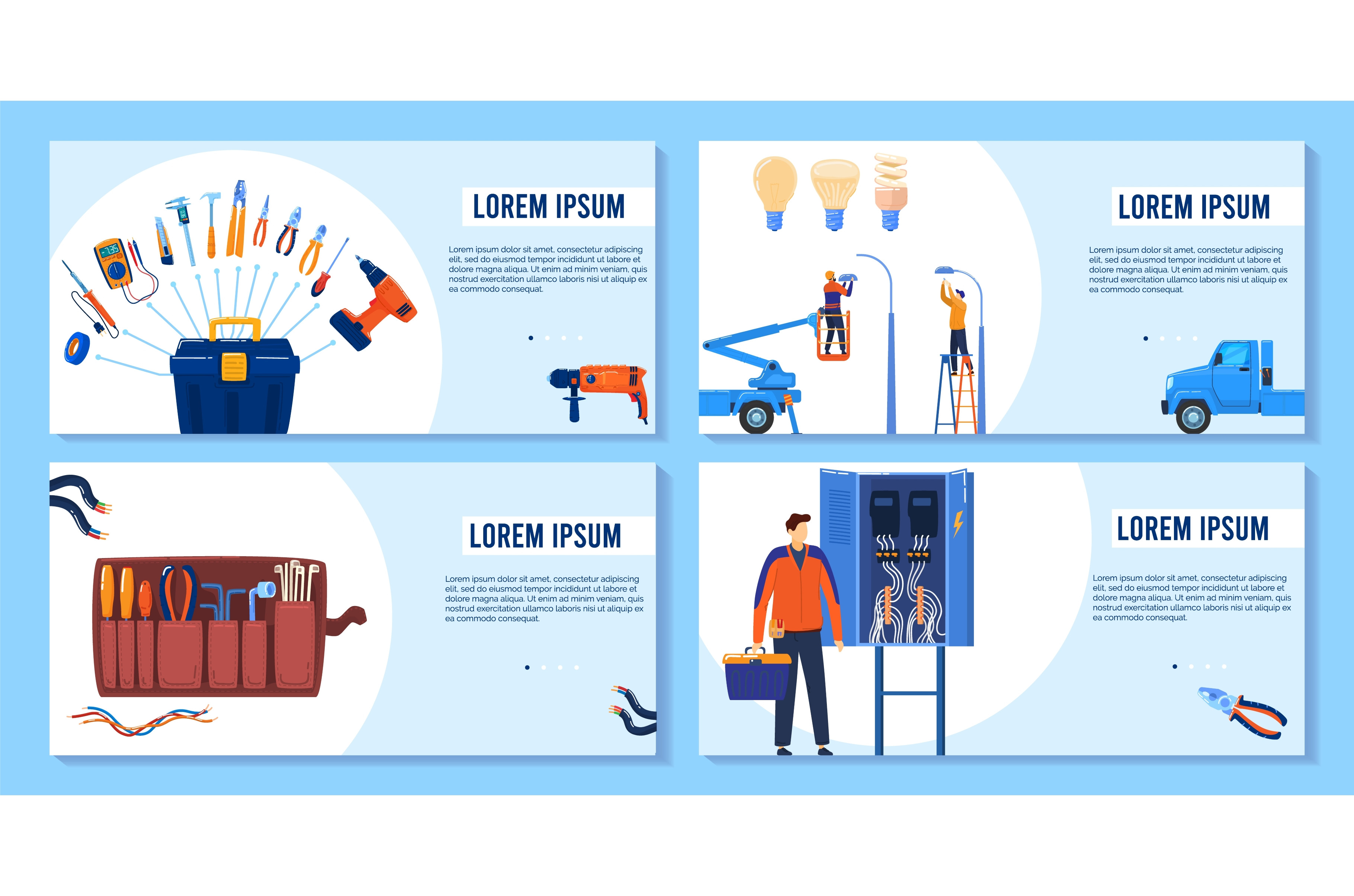 Electricity, electric tools, a Technology Illustration by seahorsevector