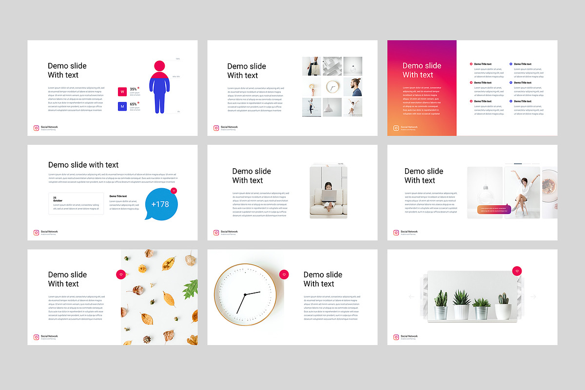 Instagram Analysis PowerPoint, a Presentation Template by HiSlide.io