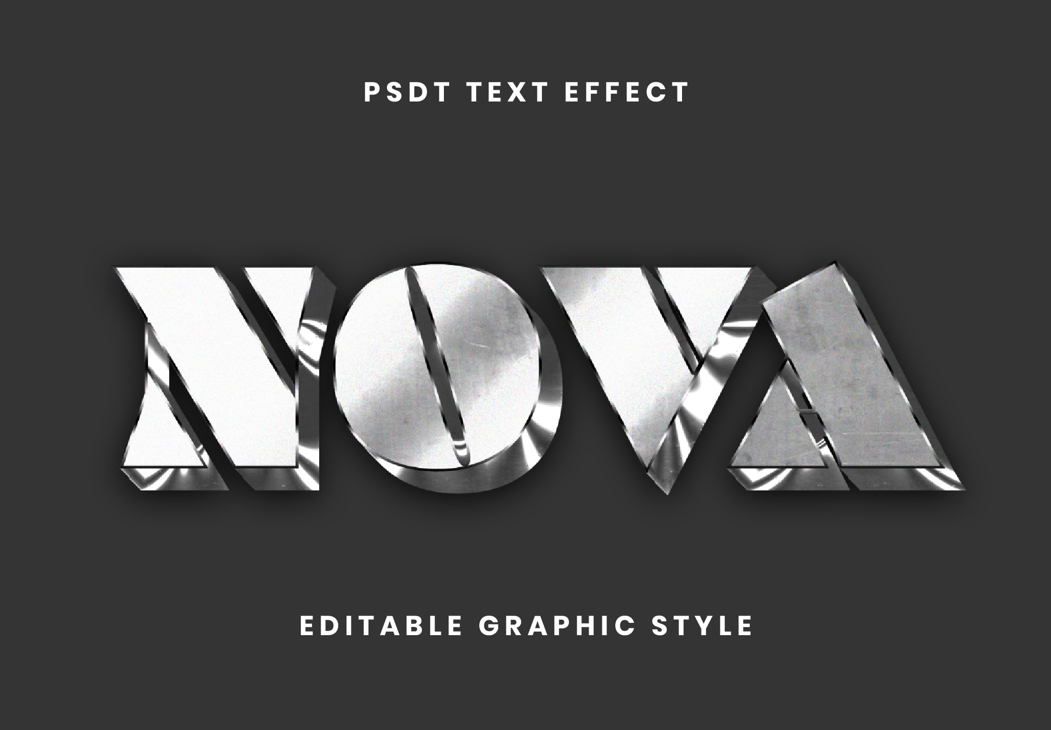 Split Grainy Titanium 3D Text Effect, a Templates & Theme by studiogstock
