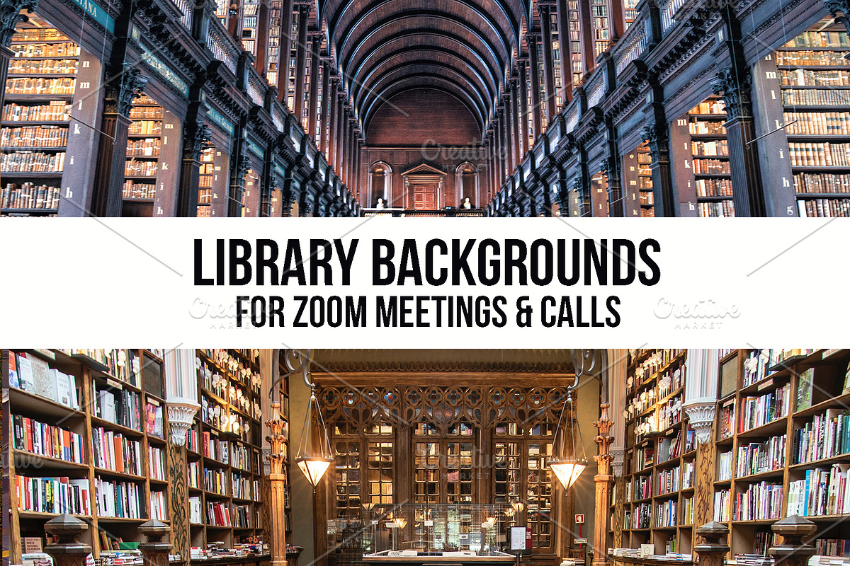 Library Backgrounds For ZOOM, a Social Media Template by Bijou Bay