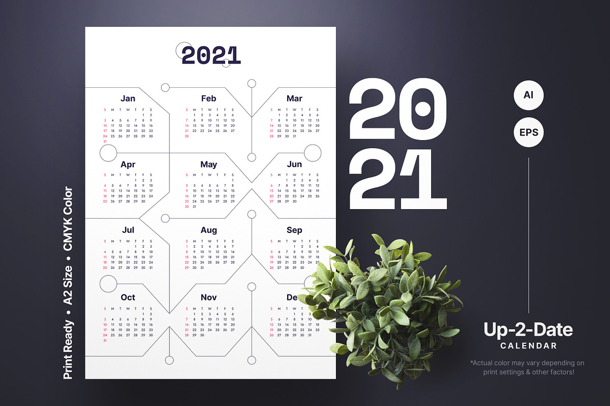 Calendar Link 2021, a Stationery Template by Vackground | Creative Market