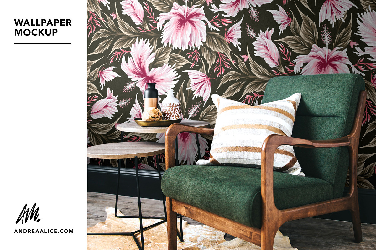 Wallpaper Mockup with Armchair, a Household Mockup by Andrea Muller