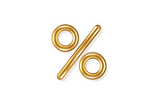 Percent sign 3d gold icon, an Object Graphic by kotoffei