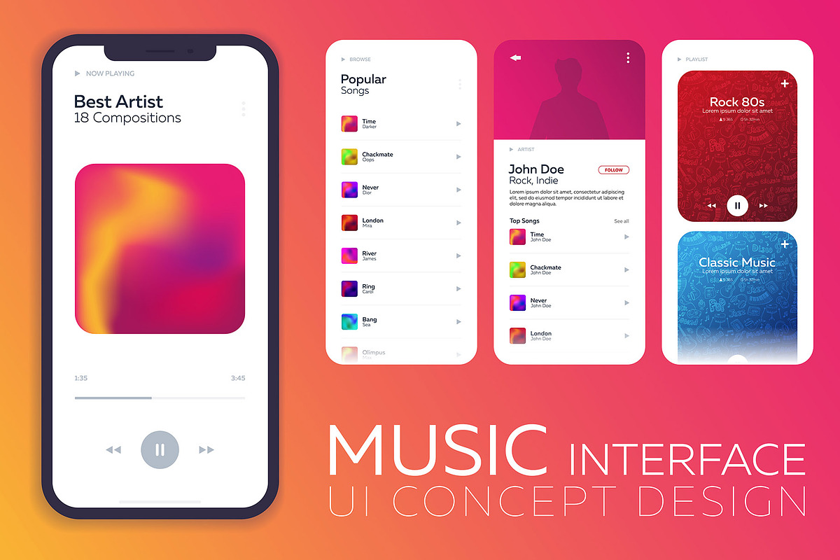 Music Interface UI, an UI Kit Template by Leo Edition