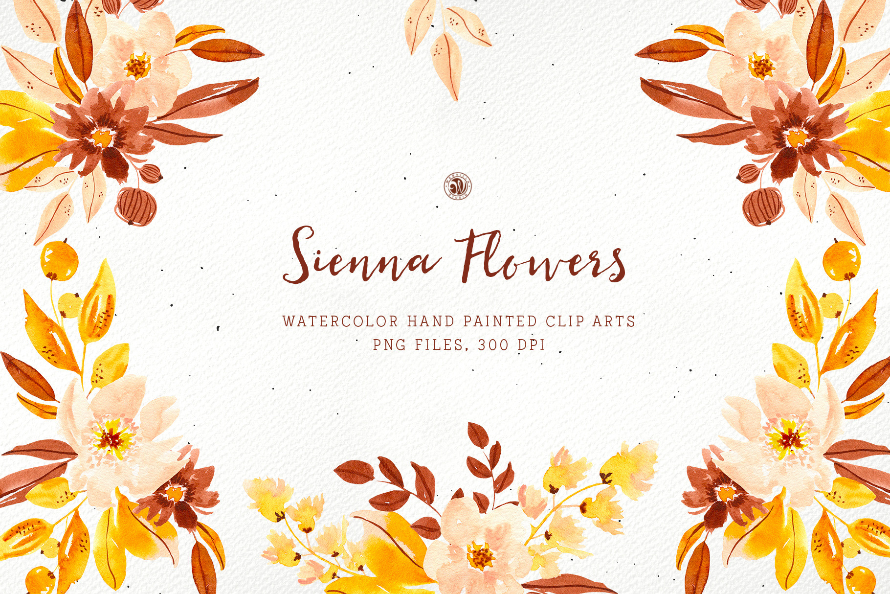 Sienna Flowers, a Decorative Illustration by Webvilla Studio
