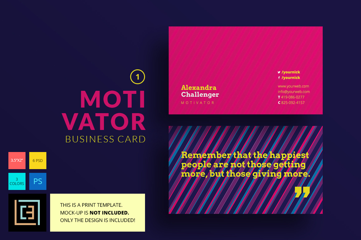 Motivator Business Card 1, a Business Card Template by Cooledition