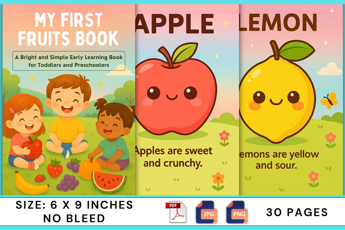 My First Fruits Book for Kids, a Stationery Template by Designmela01
