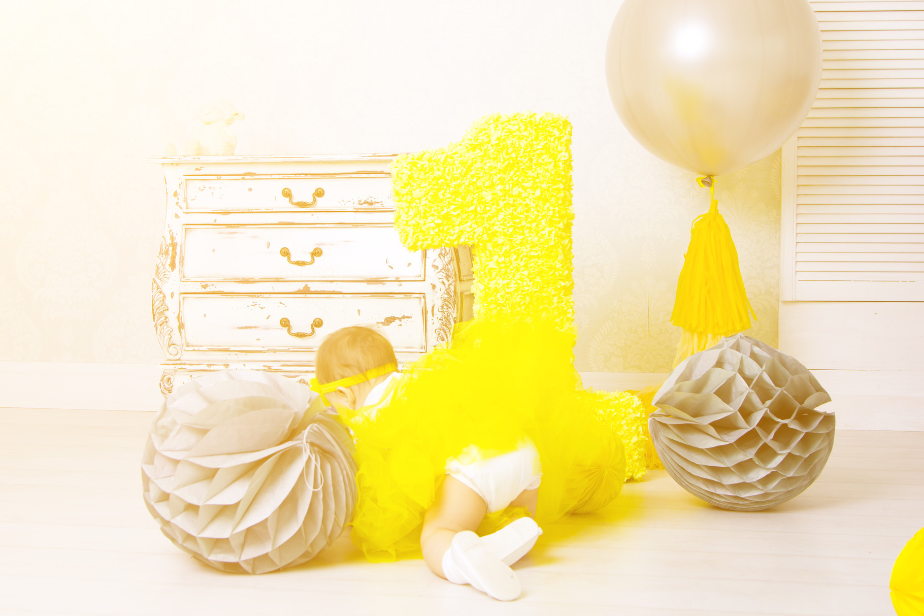 Decorated number 1 for a birthday. Happy birthday one year and baby, a ...