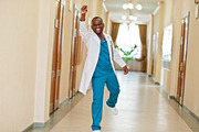 Professional african male doctor at featuring hospitalize, care, and ...