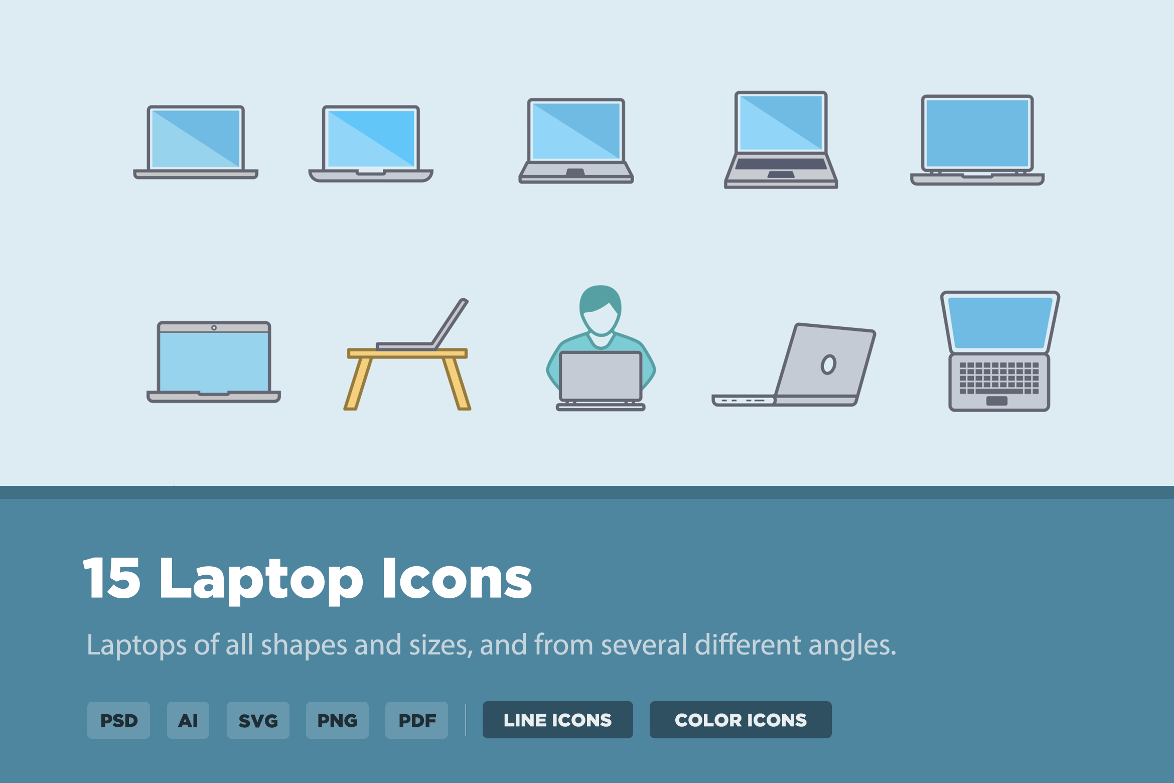 15 Laptop Icons, an Icon by Creative VIP