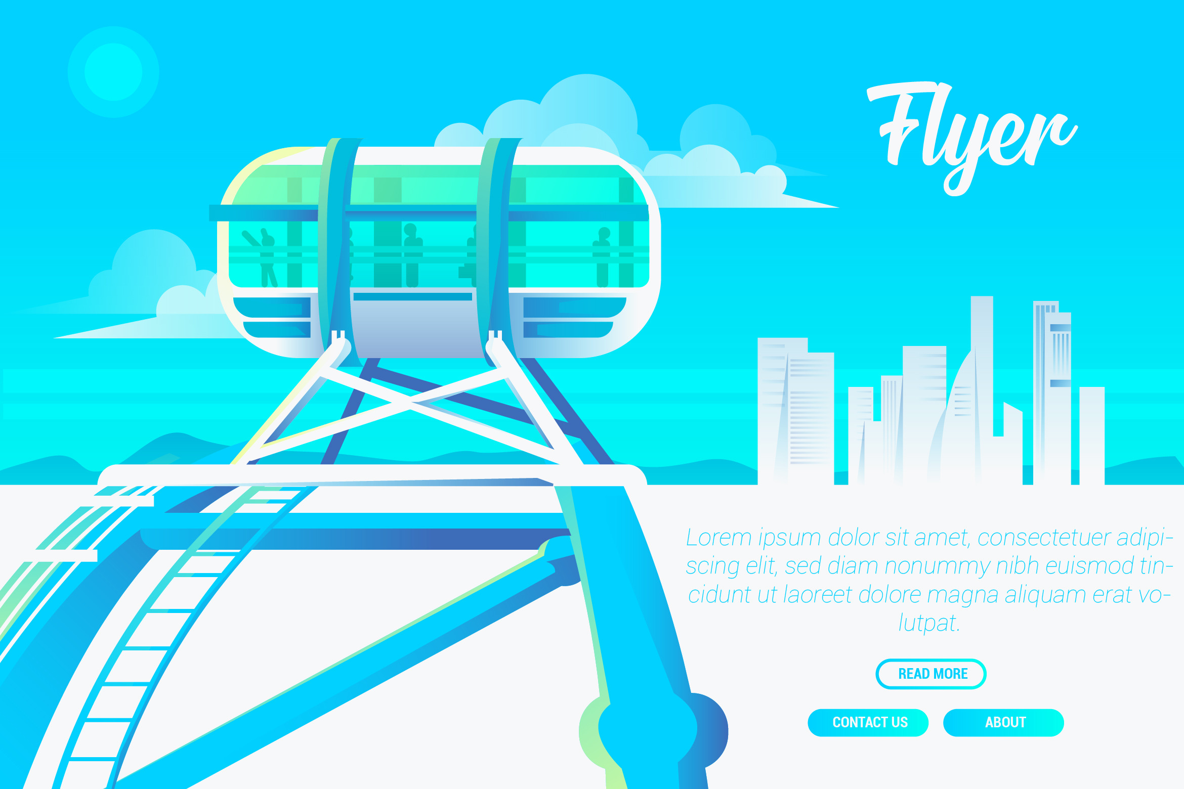 Flyer - Vector Landscape & Building, an Illustration by AQR Studio