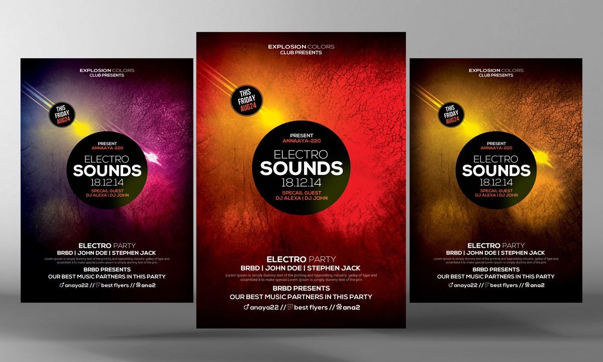 Minimal Electro Sound Flyer, a Flyer Template by graphicforest