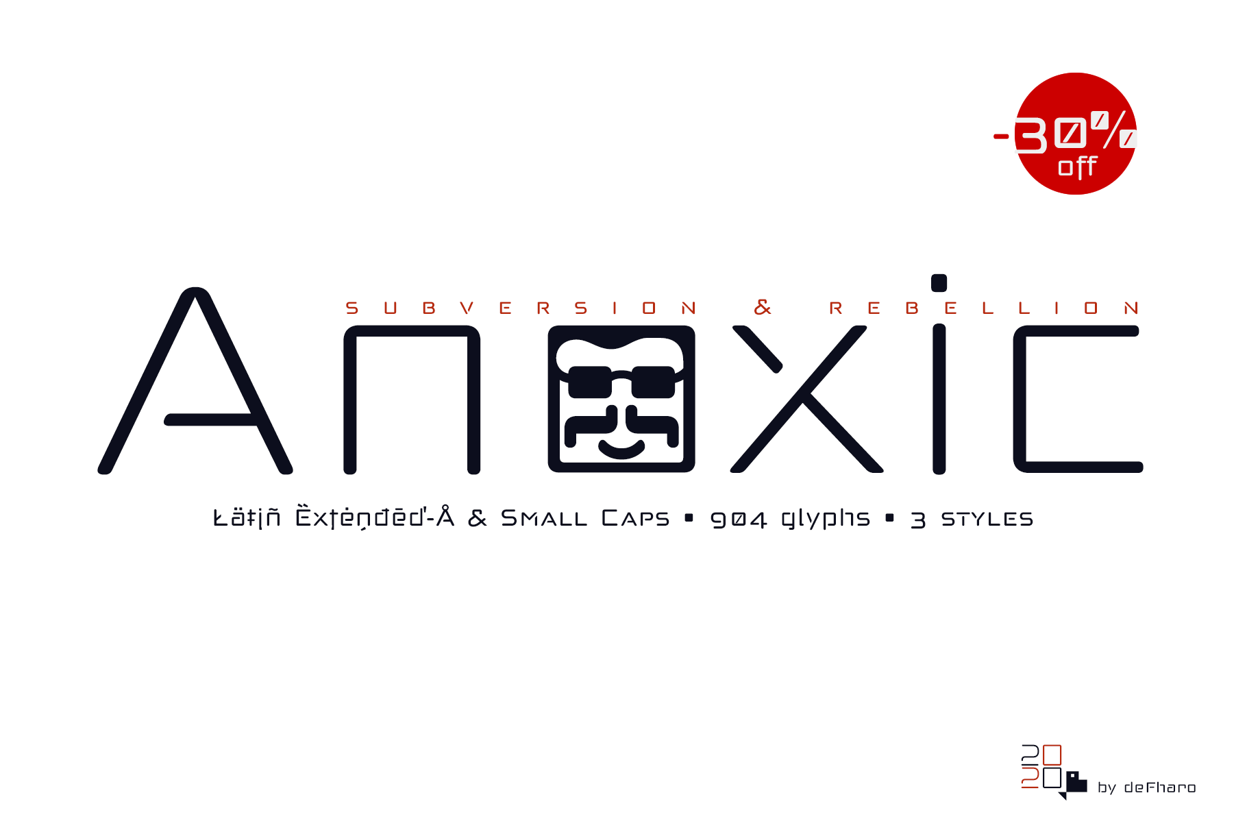 Anoxic fonts: Round & Stencil with Small Caps