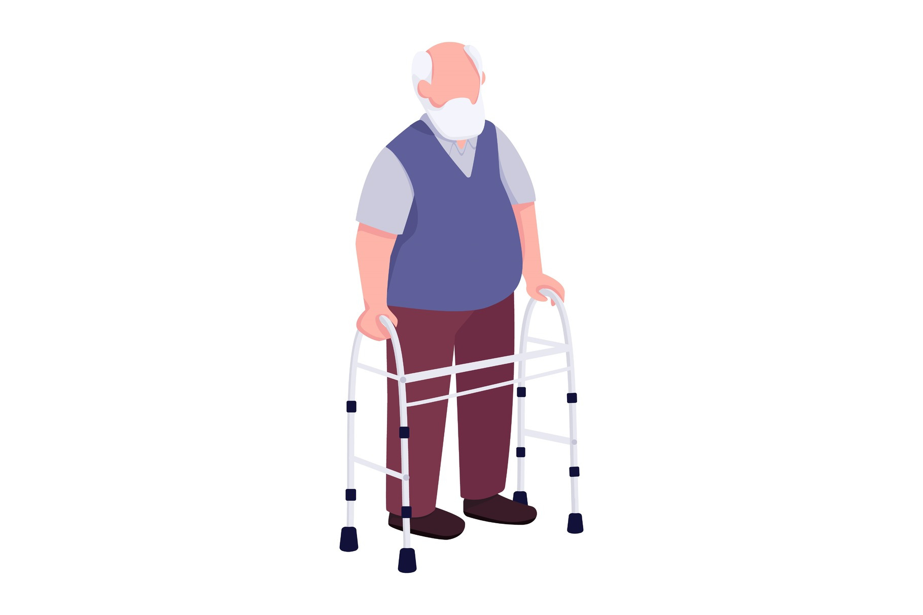 Old man using walker, a Healthcare Illustration by The img