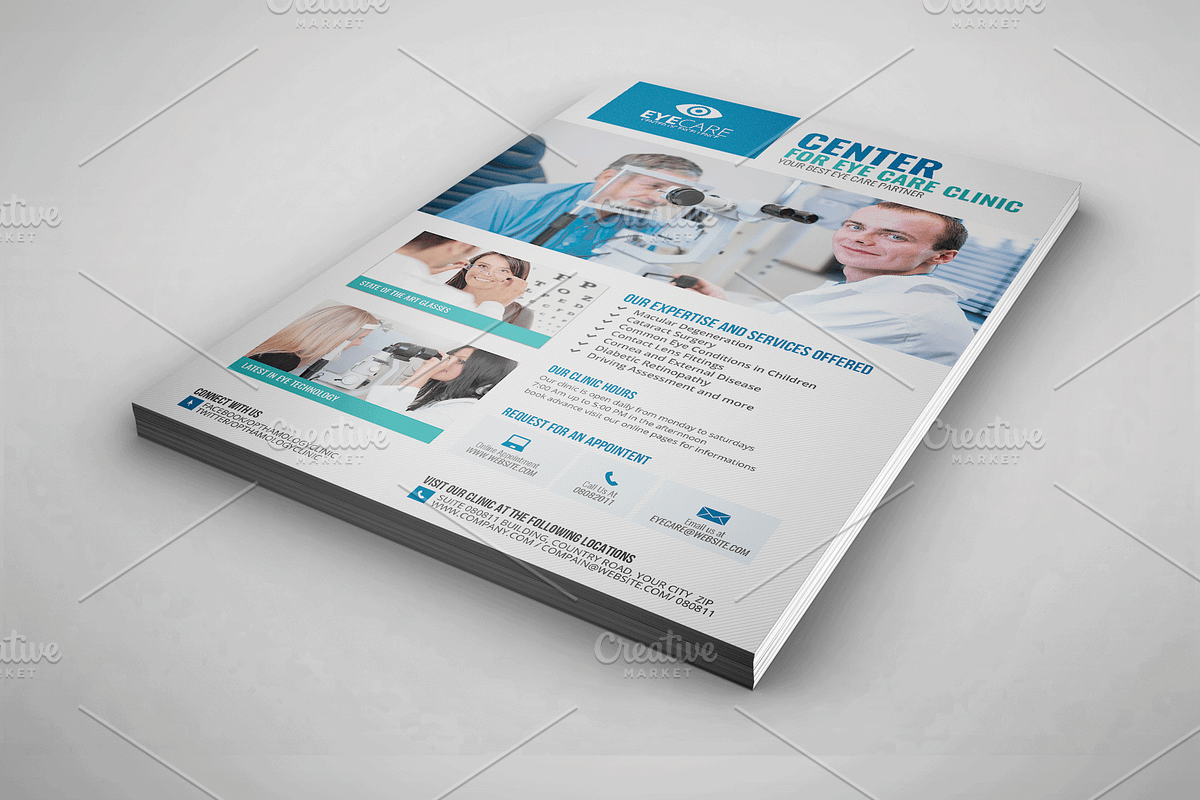 Eye Care Medical Flyer, a Flyer Template by PSDPixel