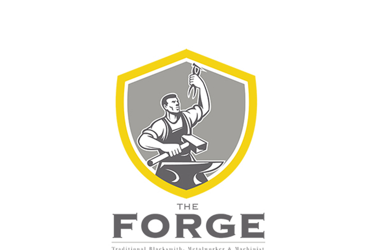 The Forge Traditional Blacksmith Log, a Branding & Logo Template by ...
