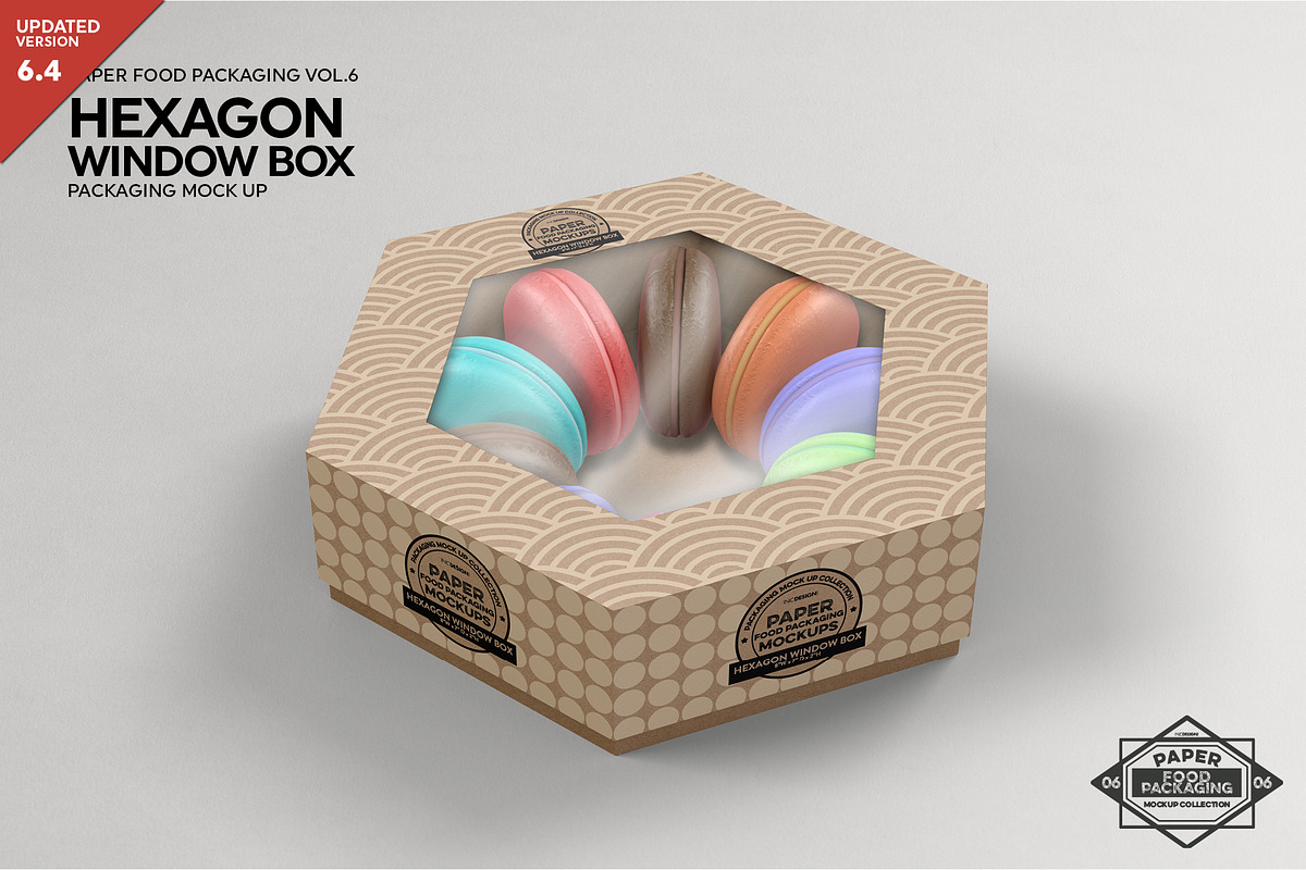Hexagon Window Box Mockup, a Packaging Mockup by INCDesign
