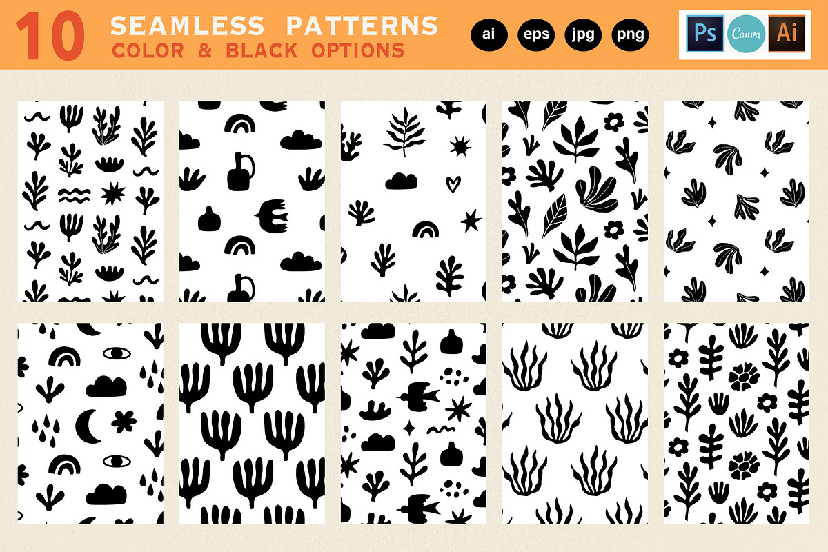 303 Modern Flora Shapes and Patterns, an Object Graphic by Katrinelly