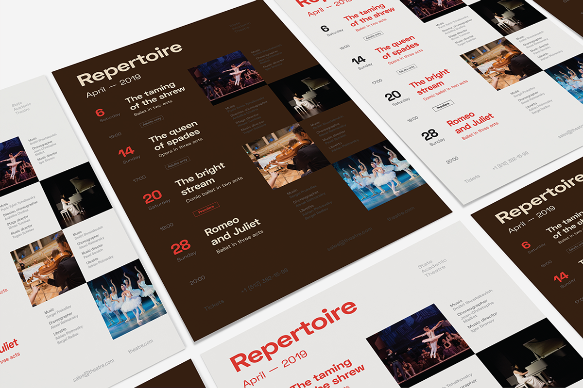 Theatre Event Schedule Poster, a Flyer Template by Danil Polshin