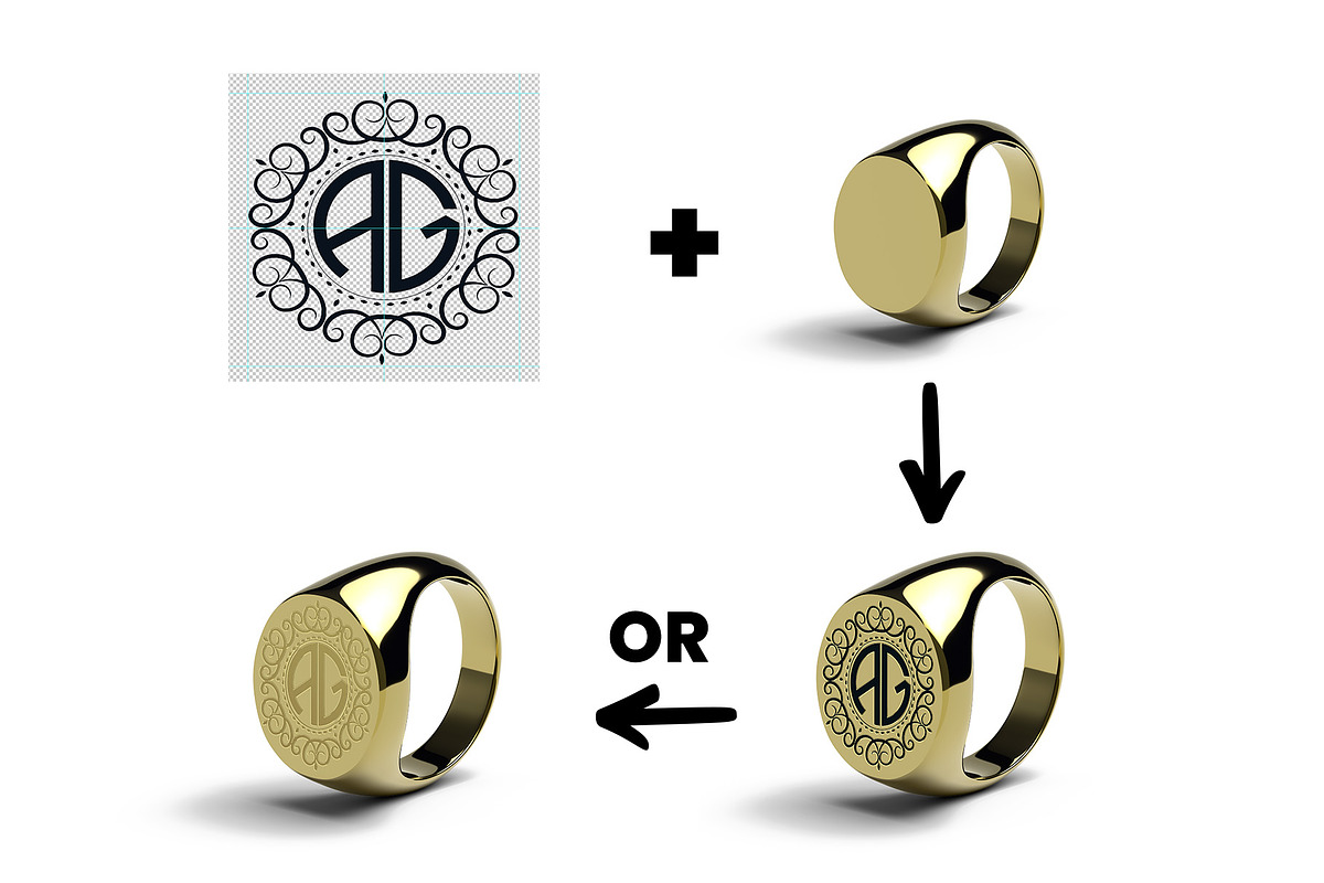 Signet Ring Logo Mockup, a Pens & Pencil Mockup by Illusiongraphic