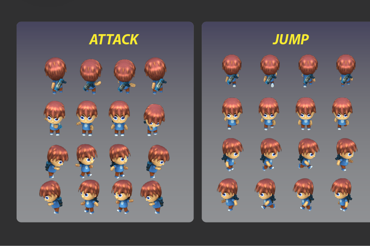 4- Directional Game Character Sprite, an Animal Illustration by ...