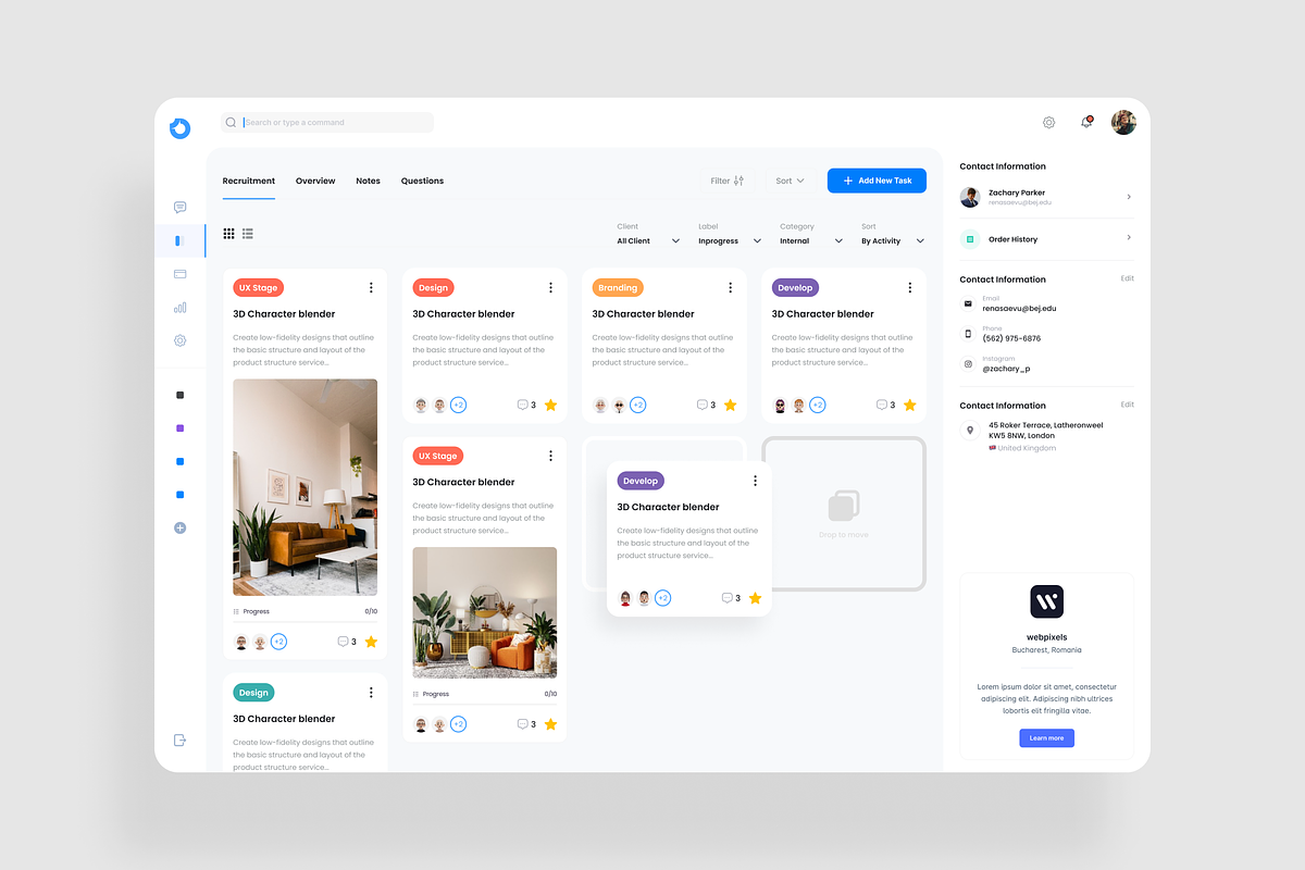 Task Management Dashboard UI Kit, an UI Kit Template by iDoodle Studio ...