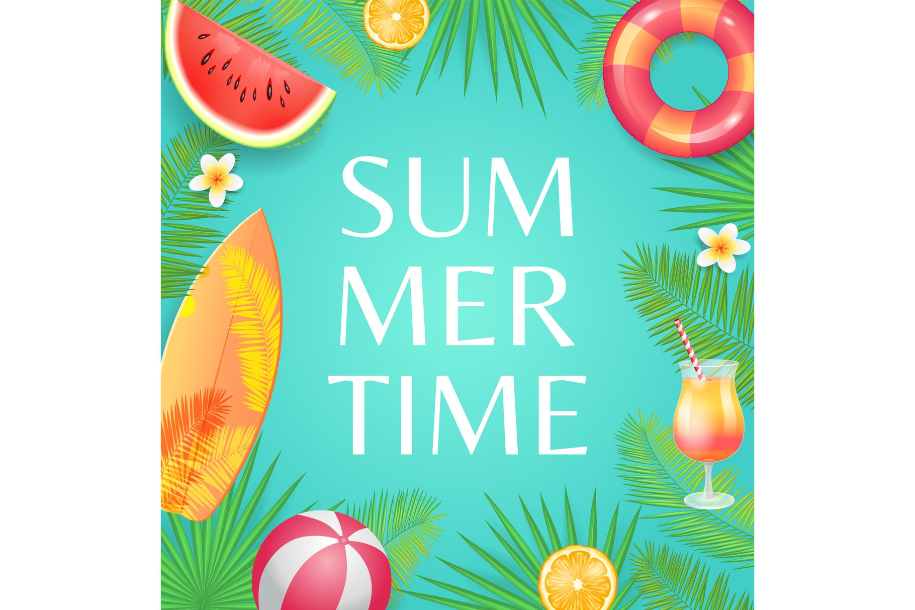 Summer Beach Party Banner, Vector, an Object Graphic by robuart