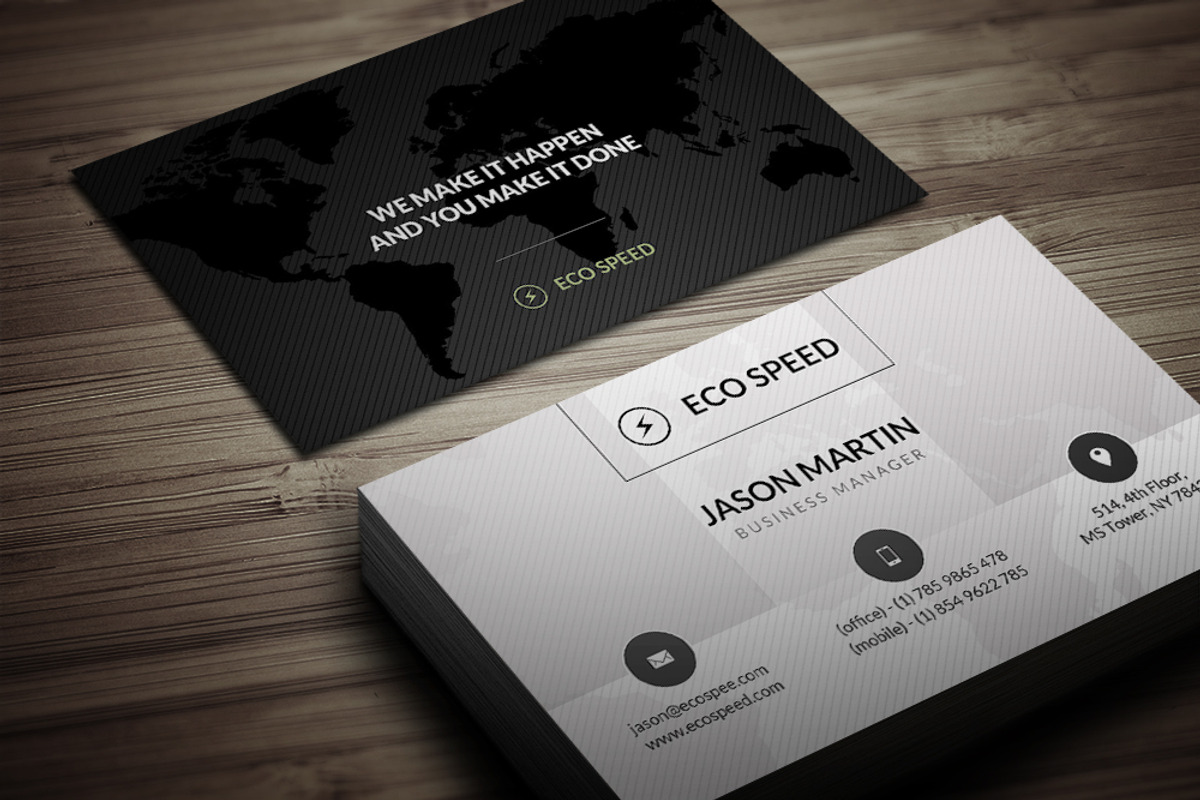 creative World Map Business Card, a Business Card Template by bouncy