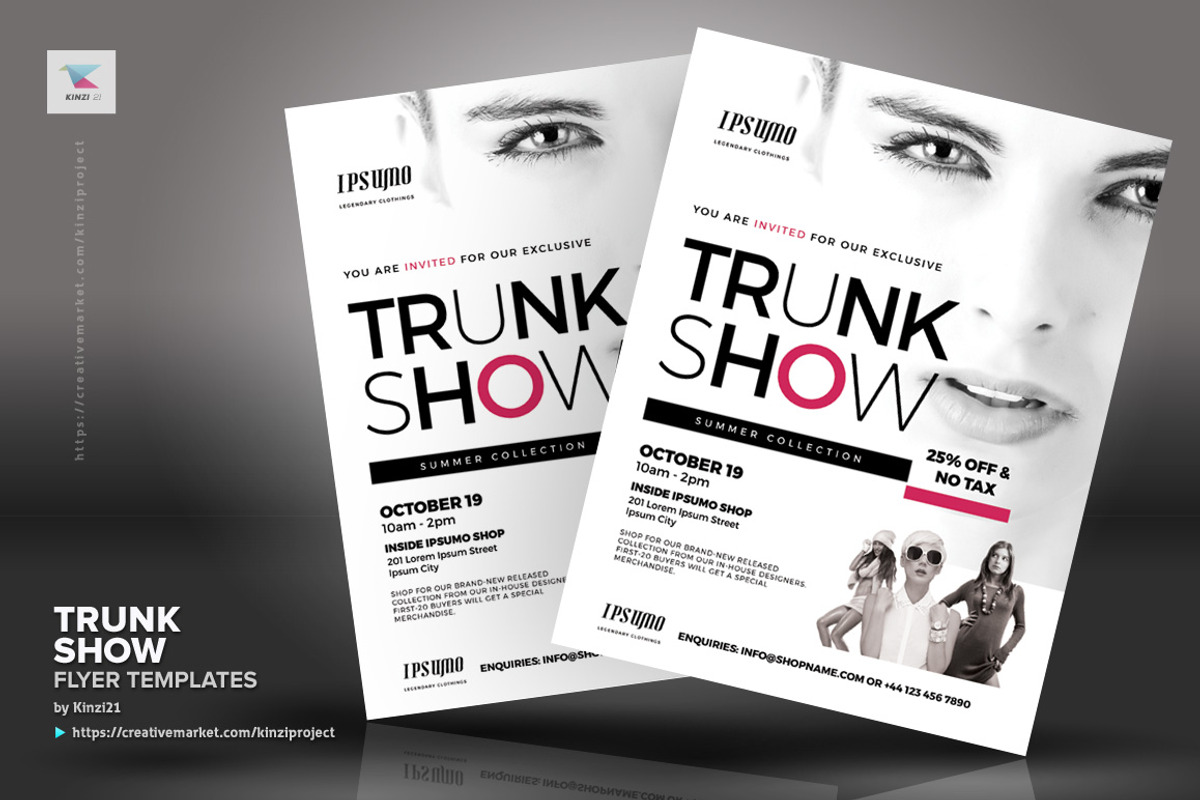 Trunk Show Flyer Templates, a Flyer Template by kinzi21