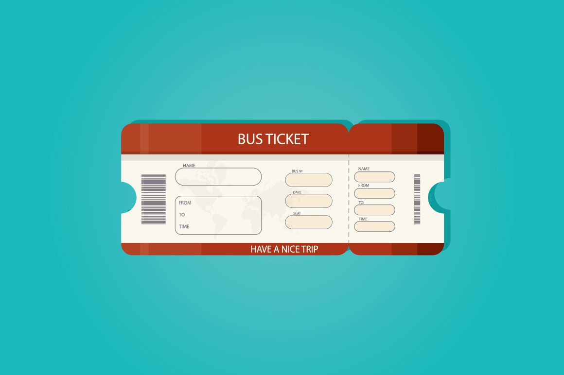 illustration of bus ticket, an Object Graphic by Semenhorosh | Creative ...