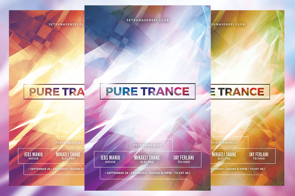 Pure Trance Flyer, a Flyer Template by KiraYamato Design Studio