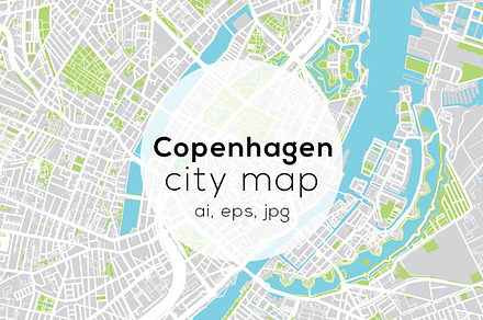 Copenhagen city map, a Transportation Illustration by ink drop