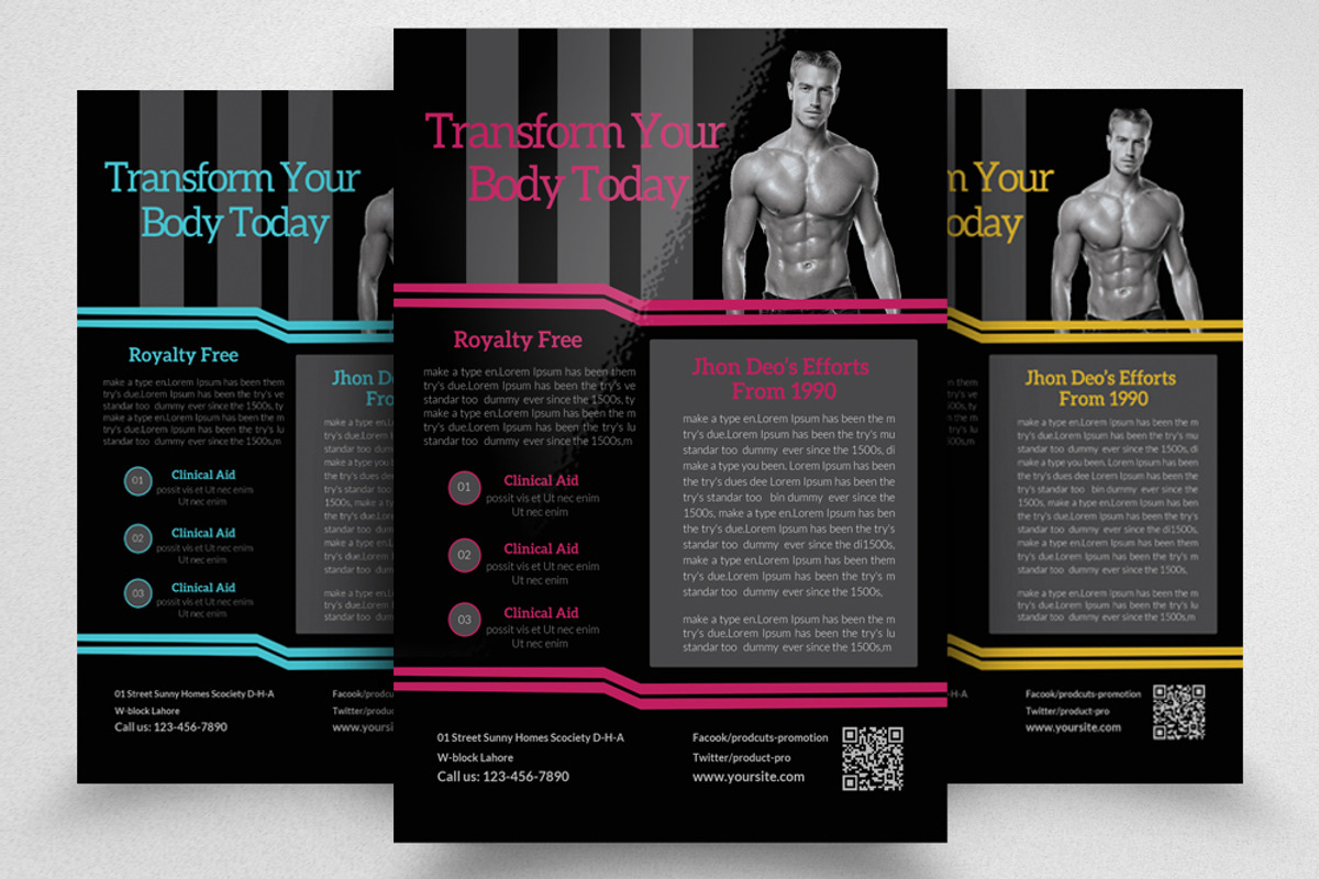 Body Fitness Flyer Template, a Flyer Template by Psd Templates