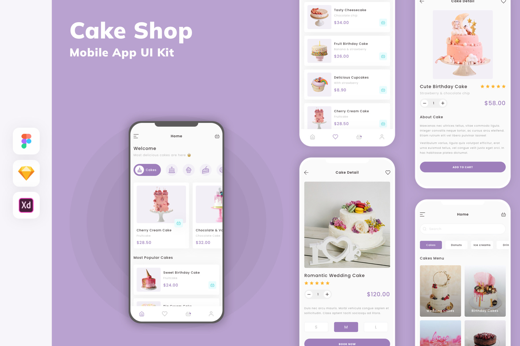 Cake Shop Mobile App UI Kit, an UI Kit Template by uicube