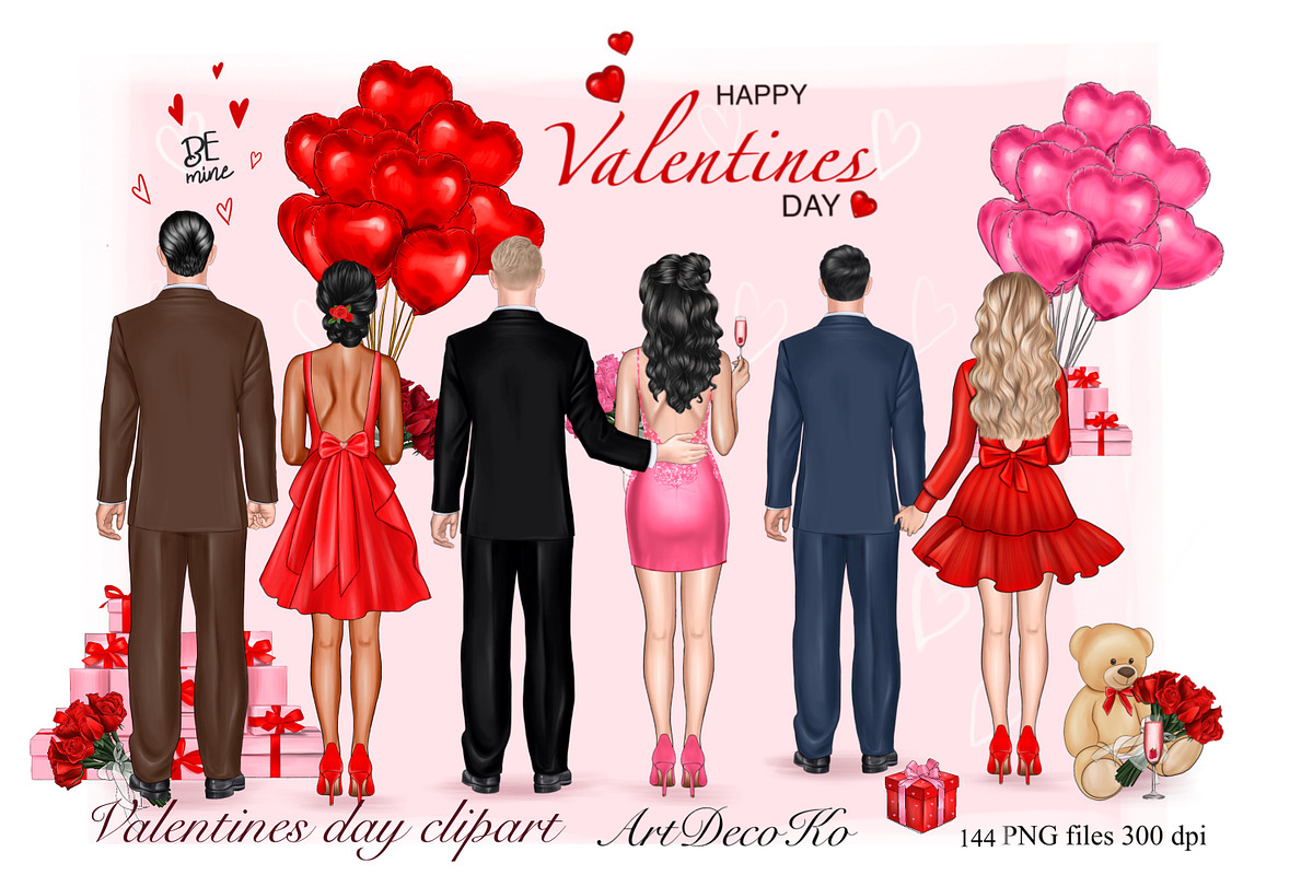 Valentine's day clipart, Love couple, an Illustration by DekoArt ...
