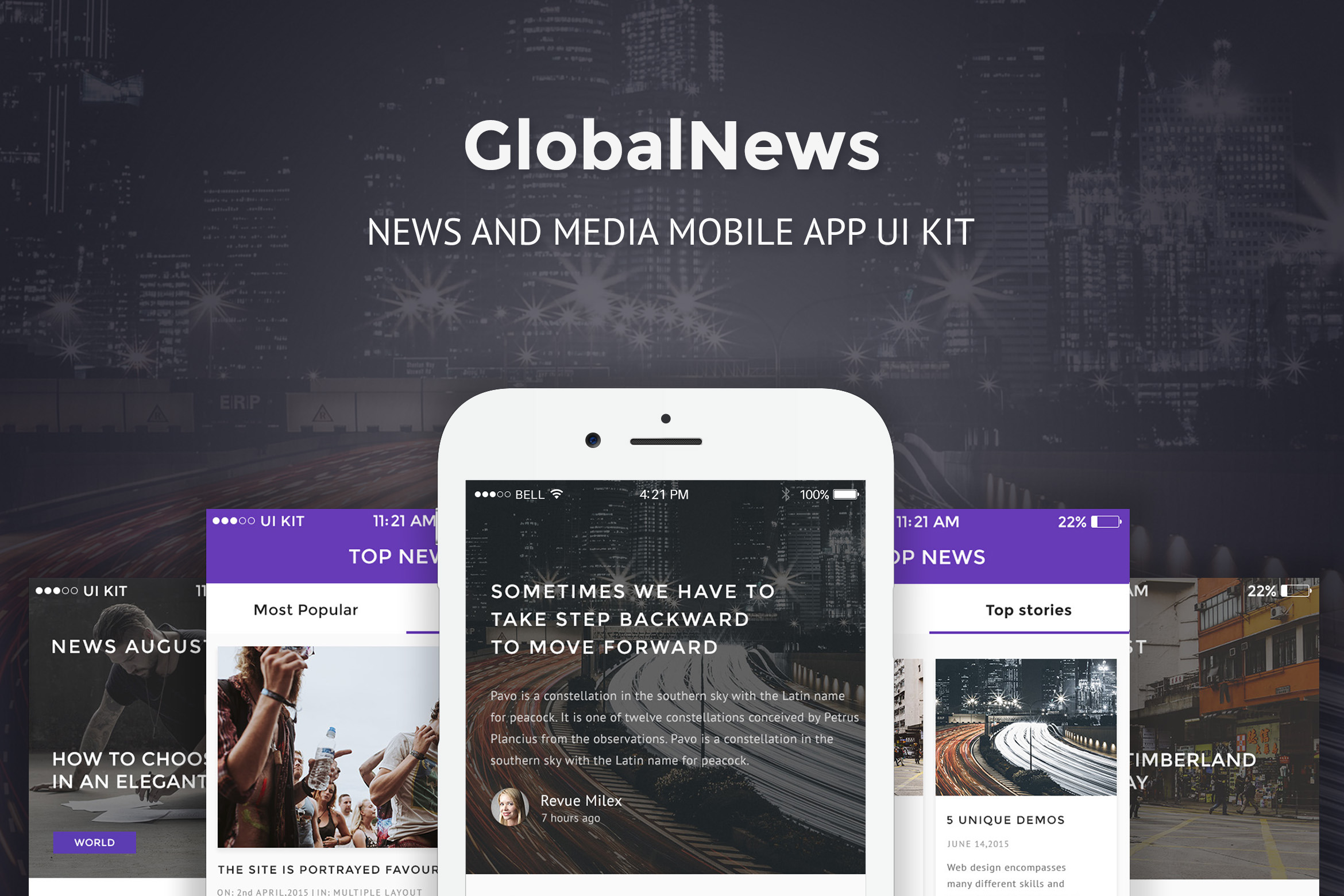 GlobalNews - News & Media PSD APP, an UI Kit Template by themelove