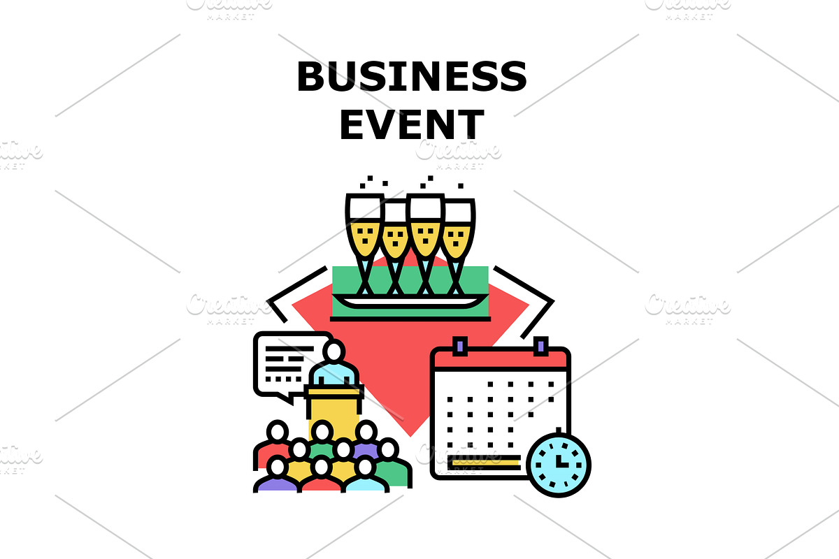 Business Event Vector Concept Color, an Object Graphic by pikepicture ...