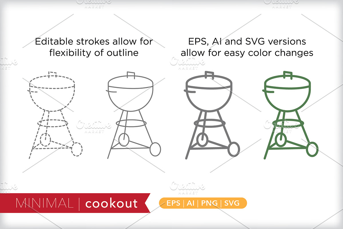 Minimal cookout icons, an Outline Icon by Picture Window