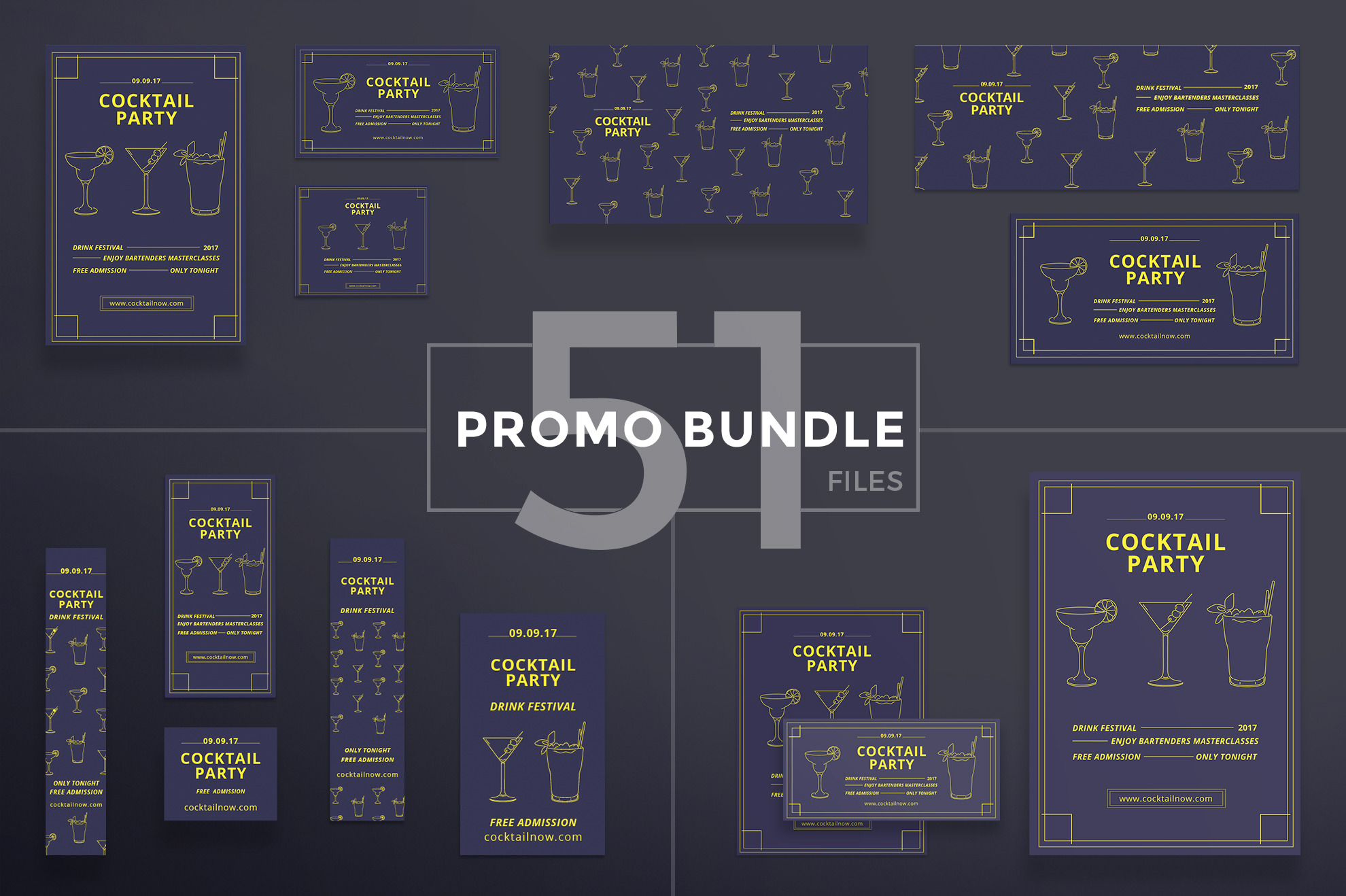 Promo Bundle | Cocktail Party, a Poster Template by Amber Graphics