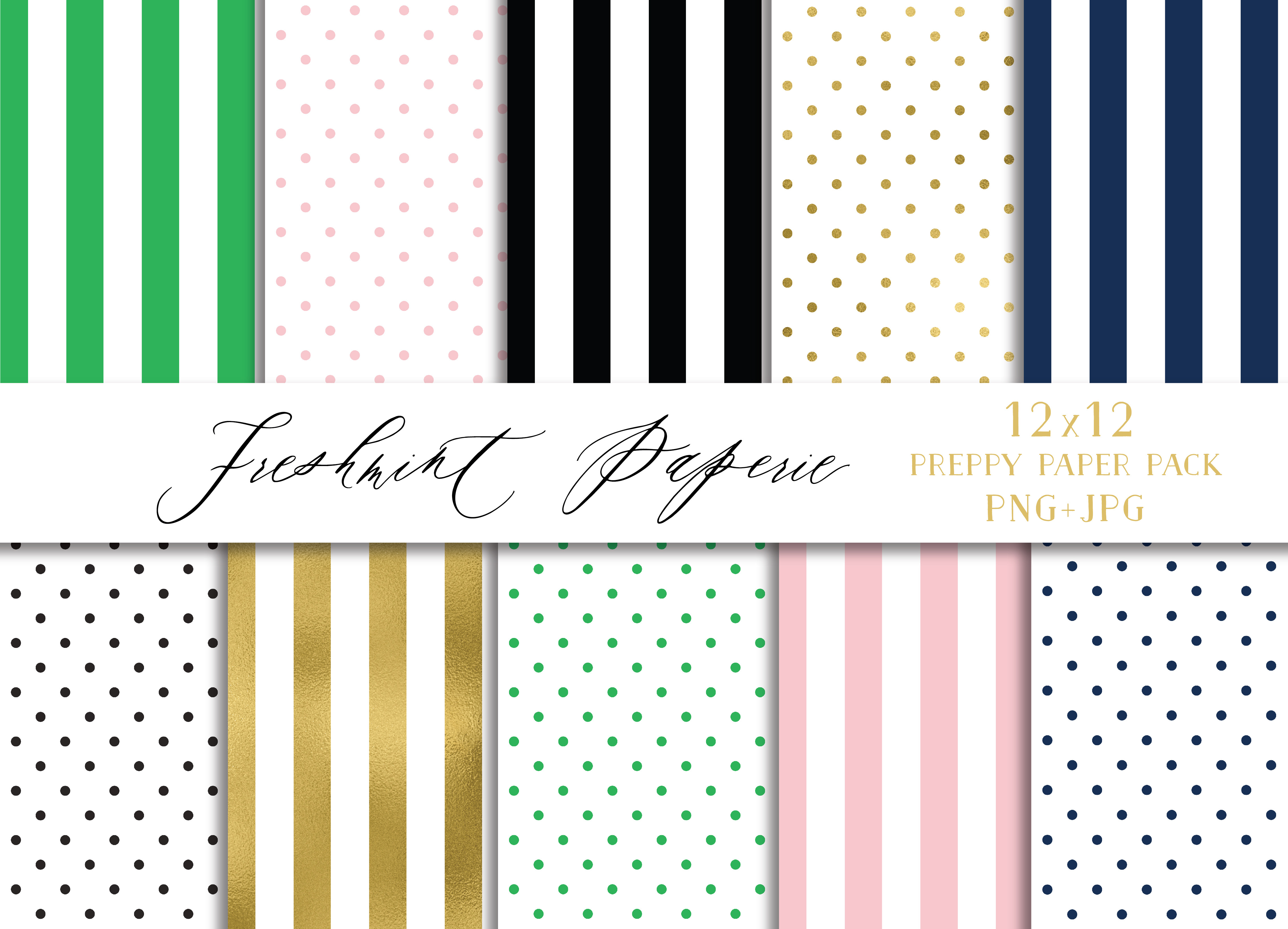 Preppy Digital Paper Pack | Graphic Patterns ~ Creative Market