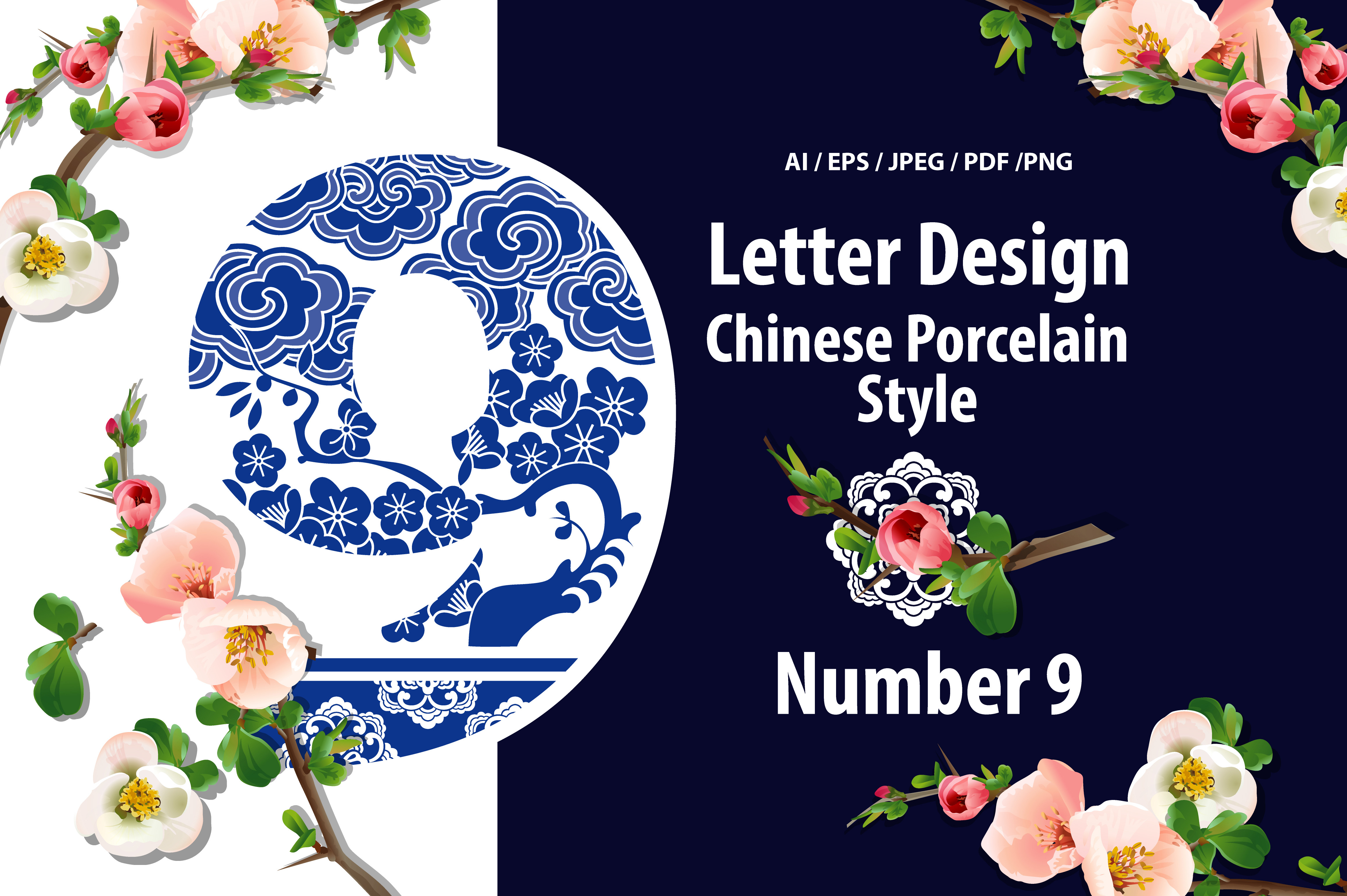 Number Nine Design in Chinese style, an Object Illustration by PonDeArt