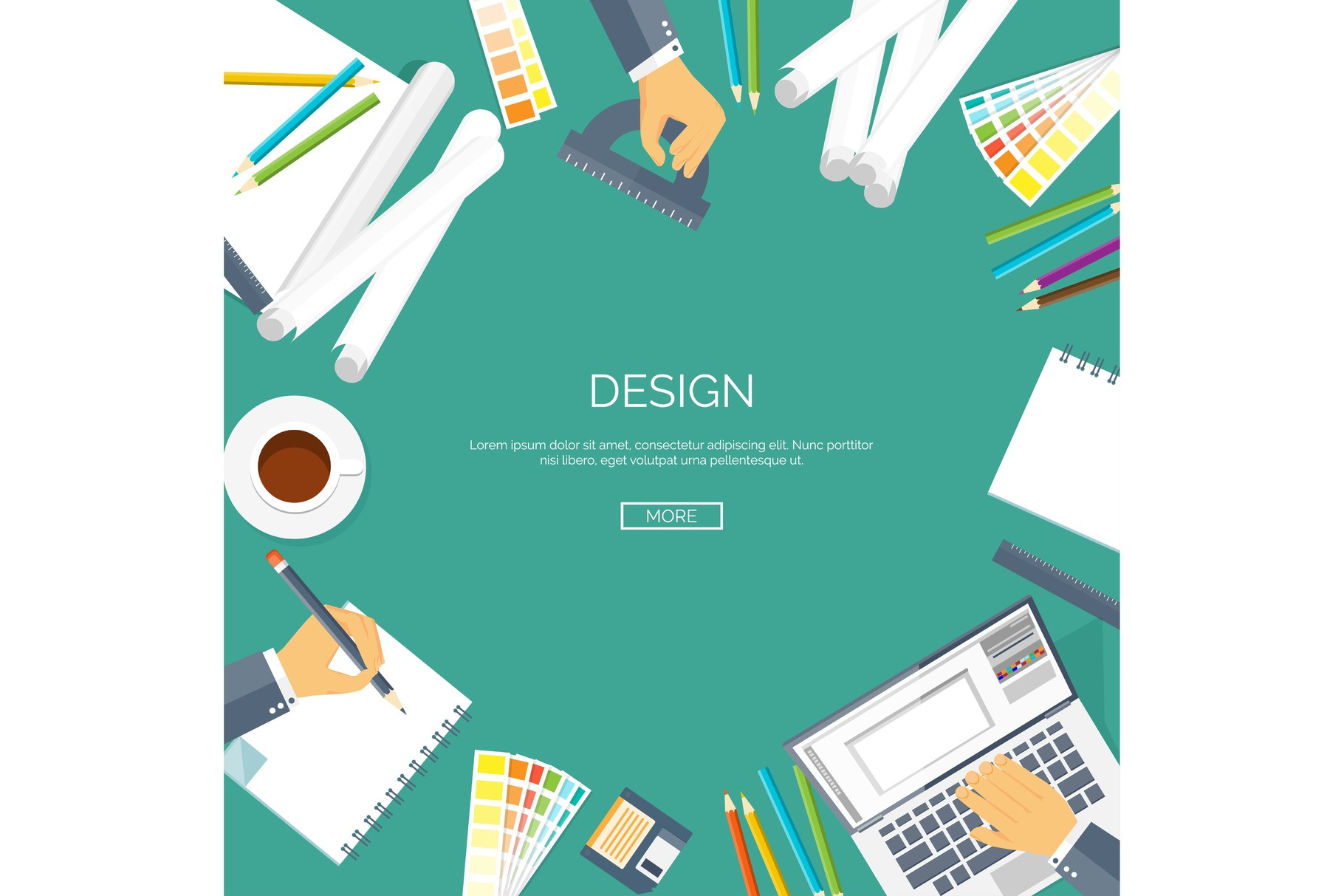 Vector illustration. Flat background, a Technology Illustration by 32pixels