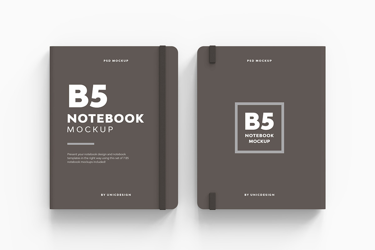 B5 Notebook Mockup, a Books & Magazine Mockup by UnicDesign | Creative ...