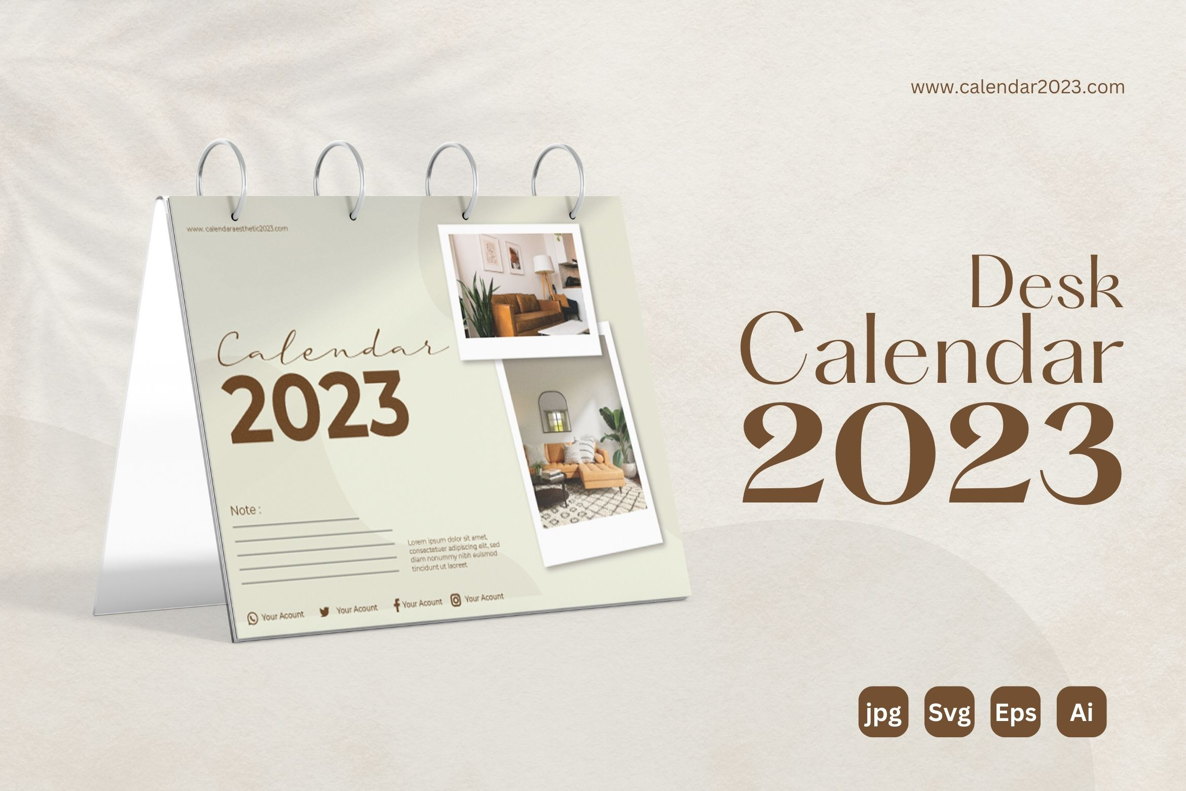 Desk Calendar Interior 2023, a Templates & Theme by nyilstudio ...