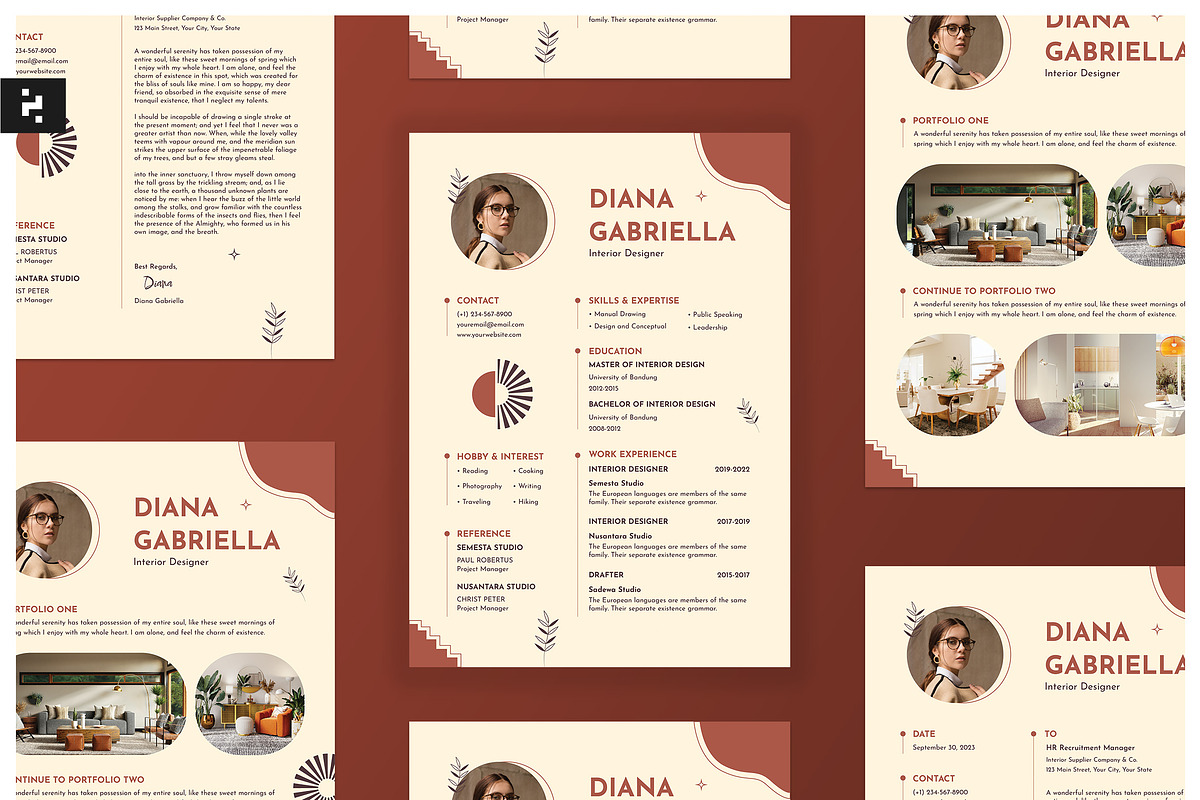 Boho CV Resume Template, a Resume Template by Neermana