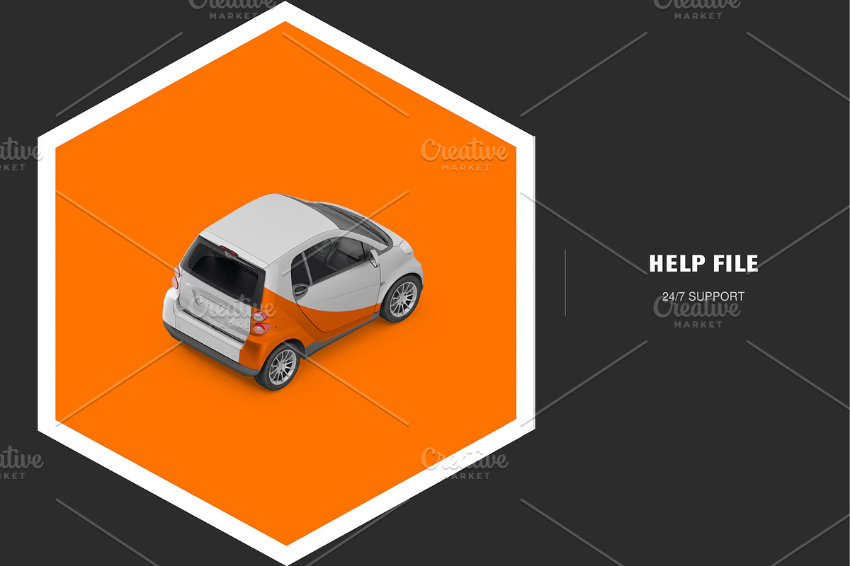 Isometric Smart Car Mock-up, a Mockup by IsometricWorld