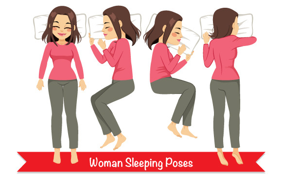 Infographic Woman Sleeping Poses, a Healthcare Illustration by Kakigori ...