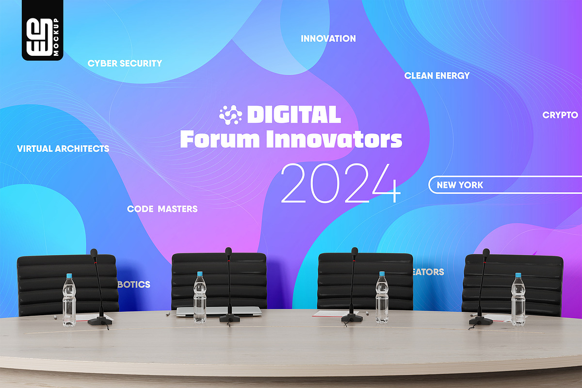 Press Conference Backdrop Mockup, an Advertising Mockup by SD Mockup