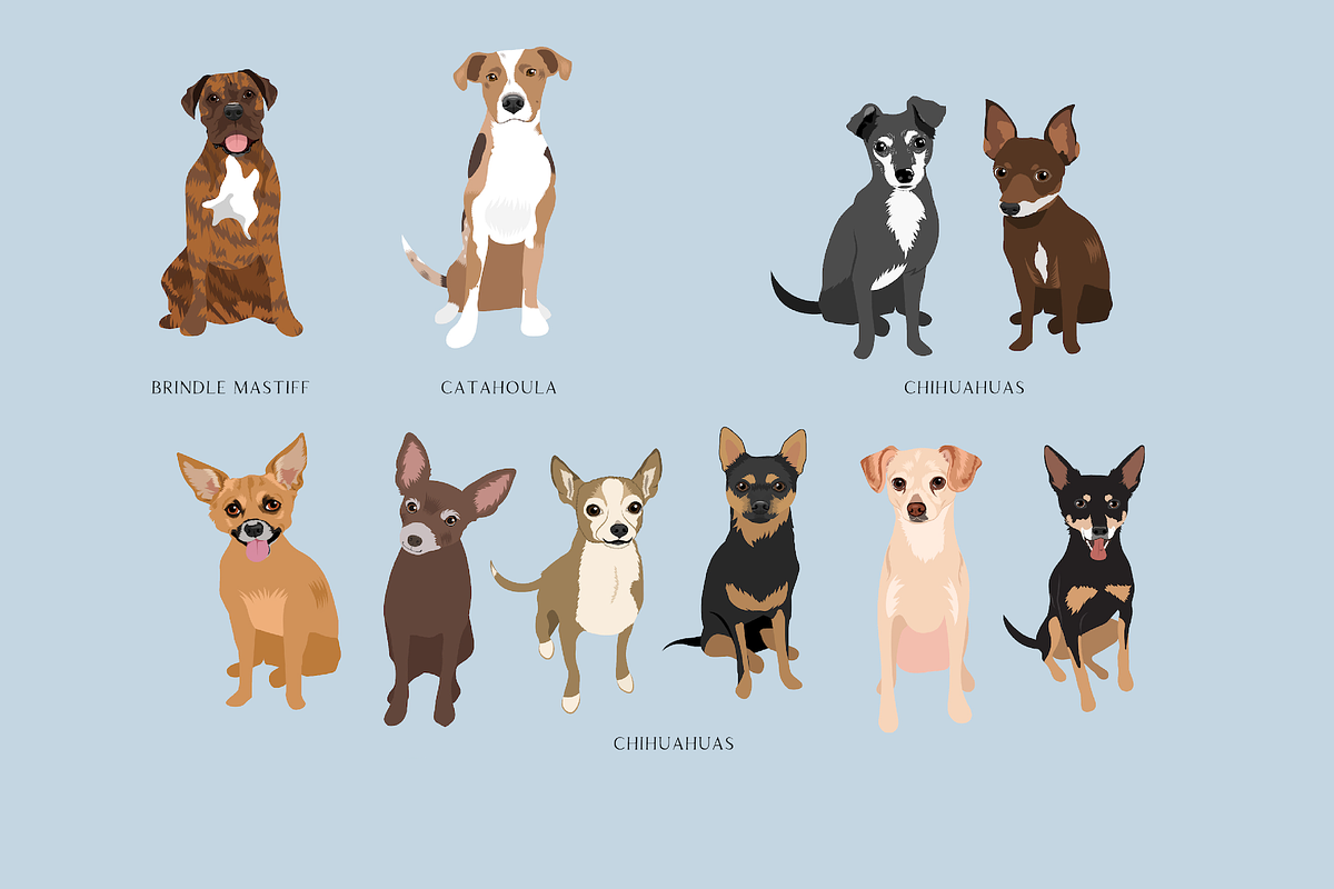 140 Dogs Clip Art Bundle Vector